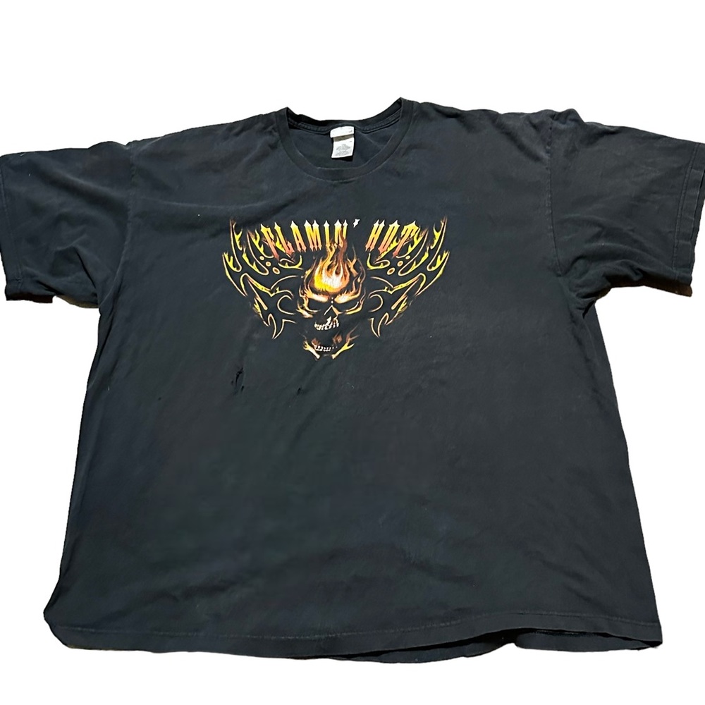 Vintage Y2k Flamin’ Hot Skull Tribal Flames Mens Xxl … - Gem